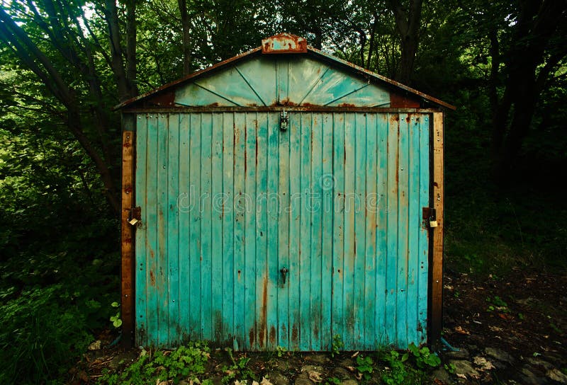 Old Wooden Garage stock photo. Image of worn, wooden - 98671904