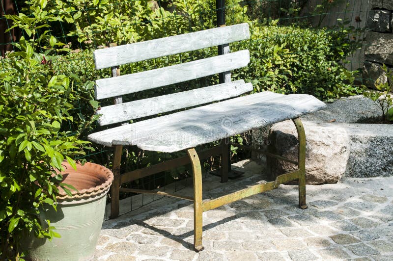 Old wooden garden bench stock image. Image of home, relax - 57303027