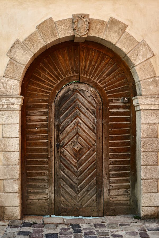 Old Wooden Gate, Door in Vintage Style Stock Image - Image of dark ...