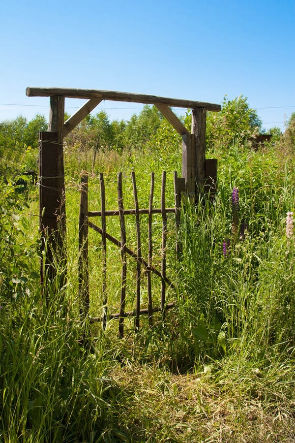 Old wooden gate stock image. Image of traditional, sunlight - 32502459