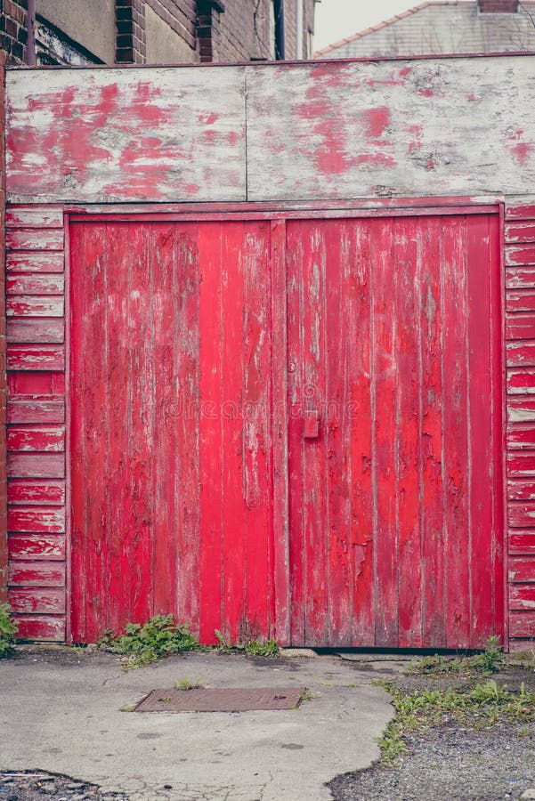 Old Wooden Gate in a Red Brick Wall Stock Photo - Image of entering ...