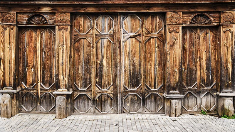 Old Wooden Gate in the Russian Style Stock Image - Image of gate ...