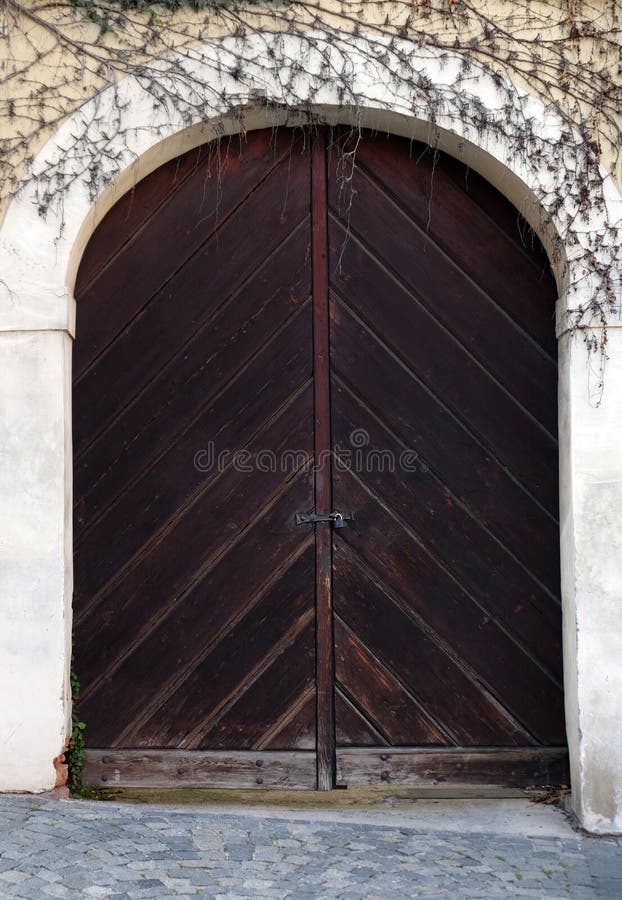 Old wooden gates stock image. Image of design, closed - 151268927