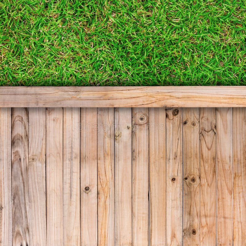 Old Wooden with Green Grass Stock Image - Image of decor, decorative ...