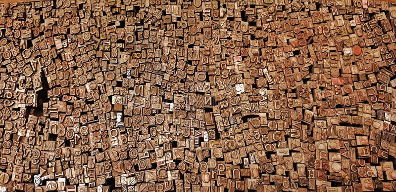 Old Wooden Gutenberg Typography Letters Stock Photo - Image of letters ...