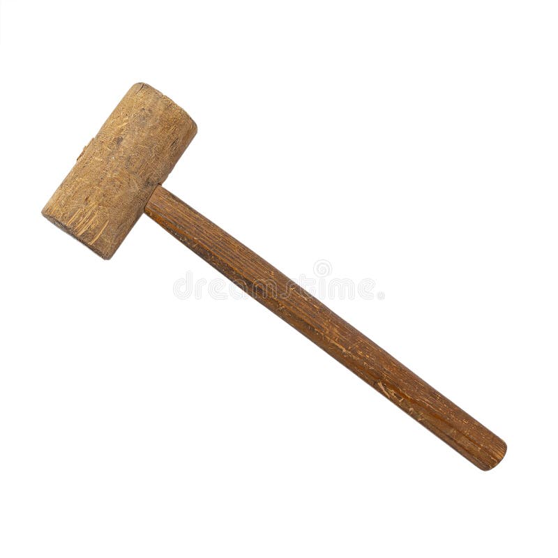 Old Wooden Hammer. Gavel Isolated on a White Background Stock Image ...