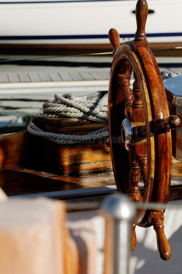 Old wooden helm stock photo. Image of boat, view, travel - 19927888