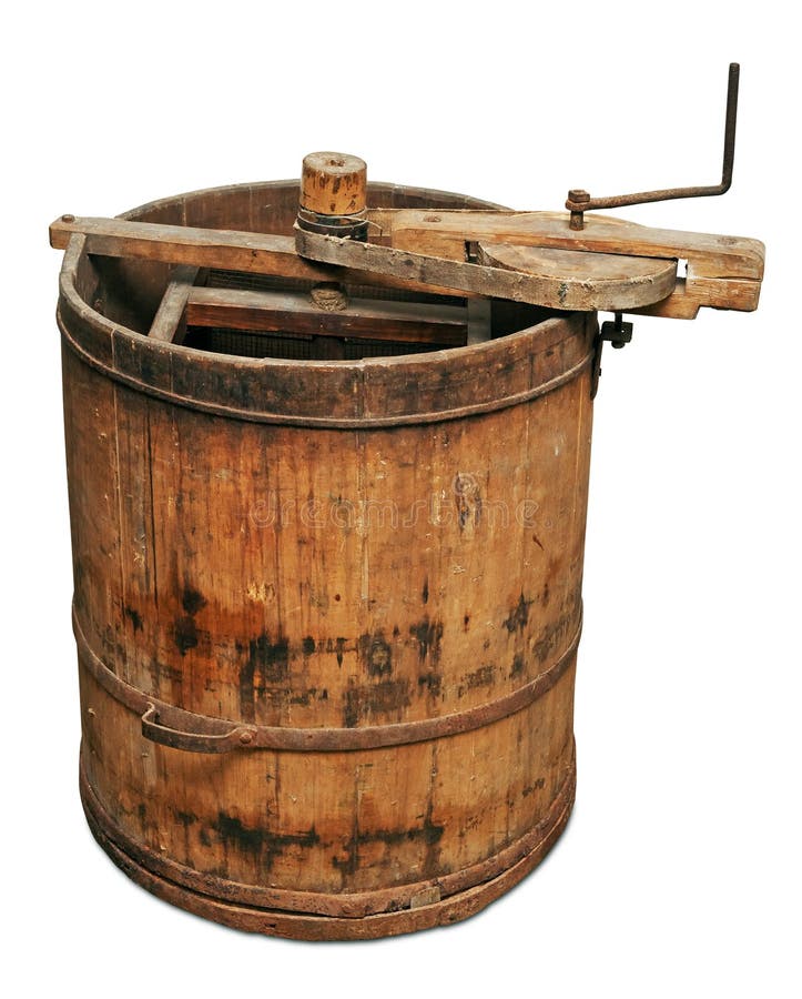 Old wooden honey extractor stock photo. Image of swirl - 26587604