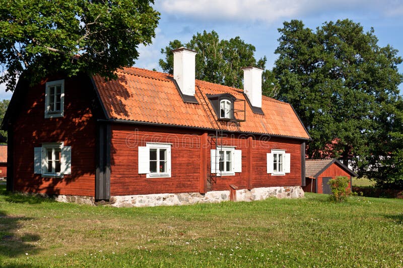 Old red house stock image. Image of scene, farm, feed - 15248749