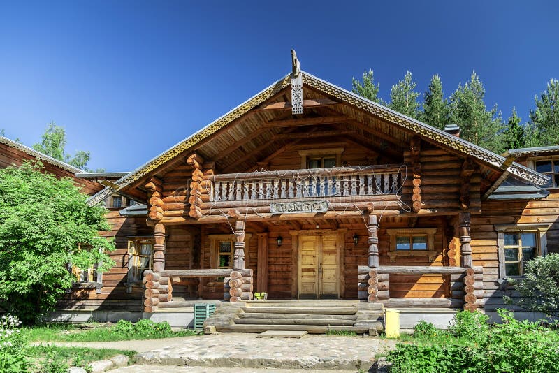 Old Wooden House in the Cottage Panoramic Stock Photo - Image of cabin ...