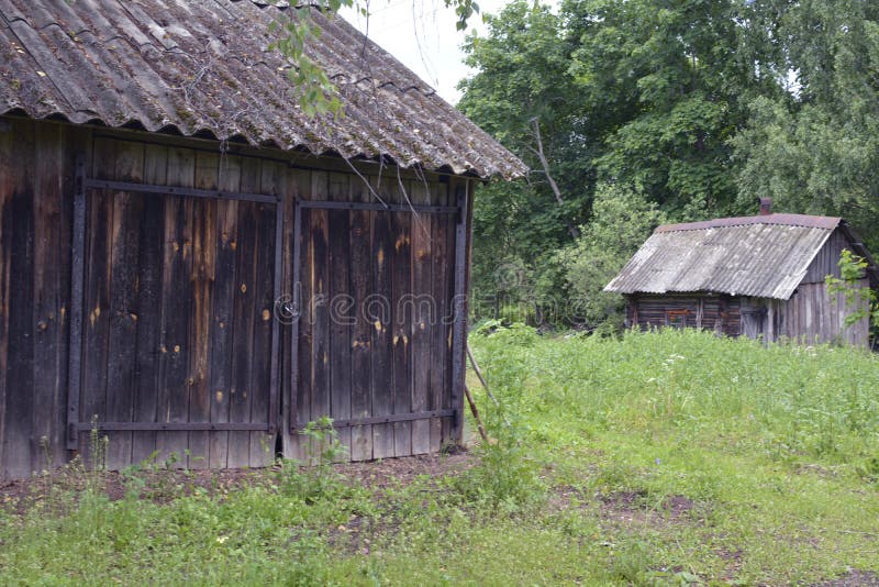 A Old Wooden House on a Farm in Nature Stock Image - Image of farm ...