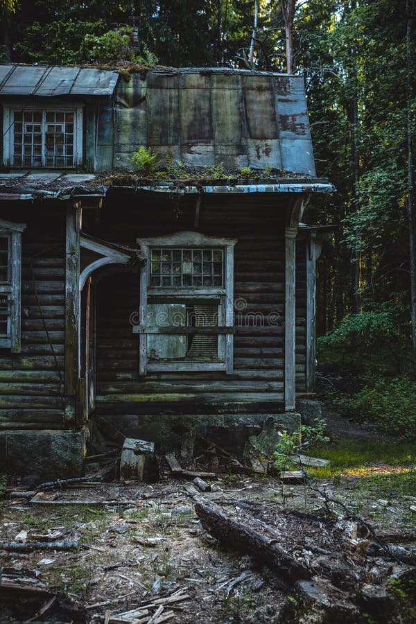 Old Wooden House in the Forest Stock Image - Image of wood, woods ...
