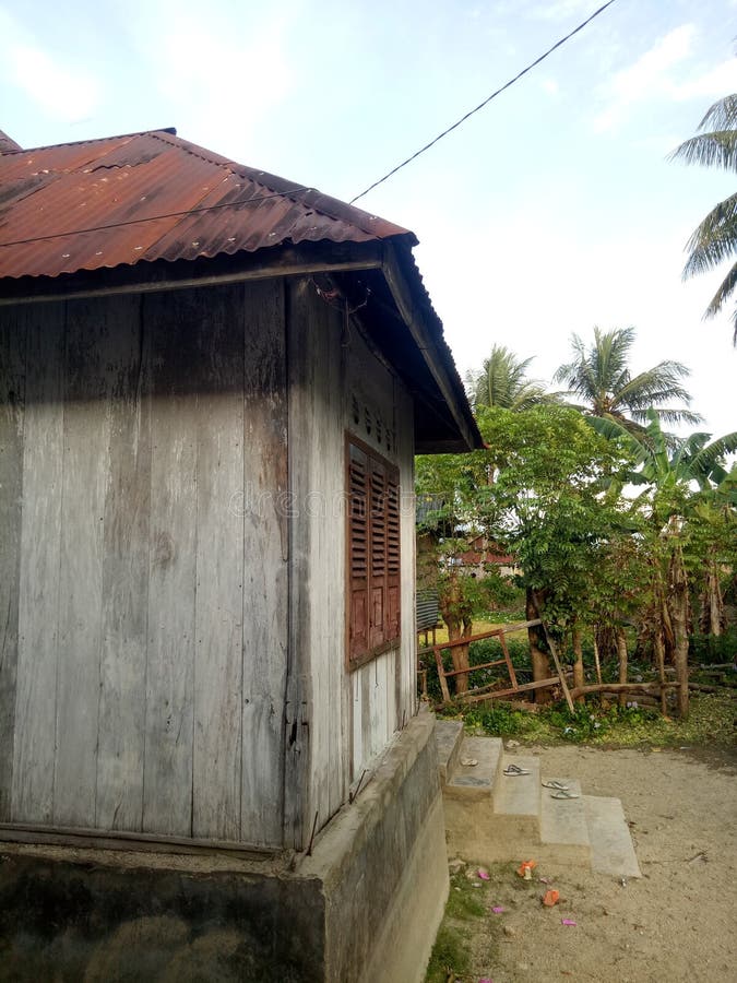 Old Wooden House with Rusty Roof Stock Image - Image of wood, estate ...
