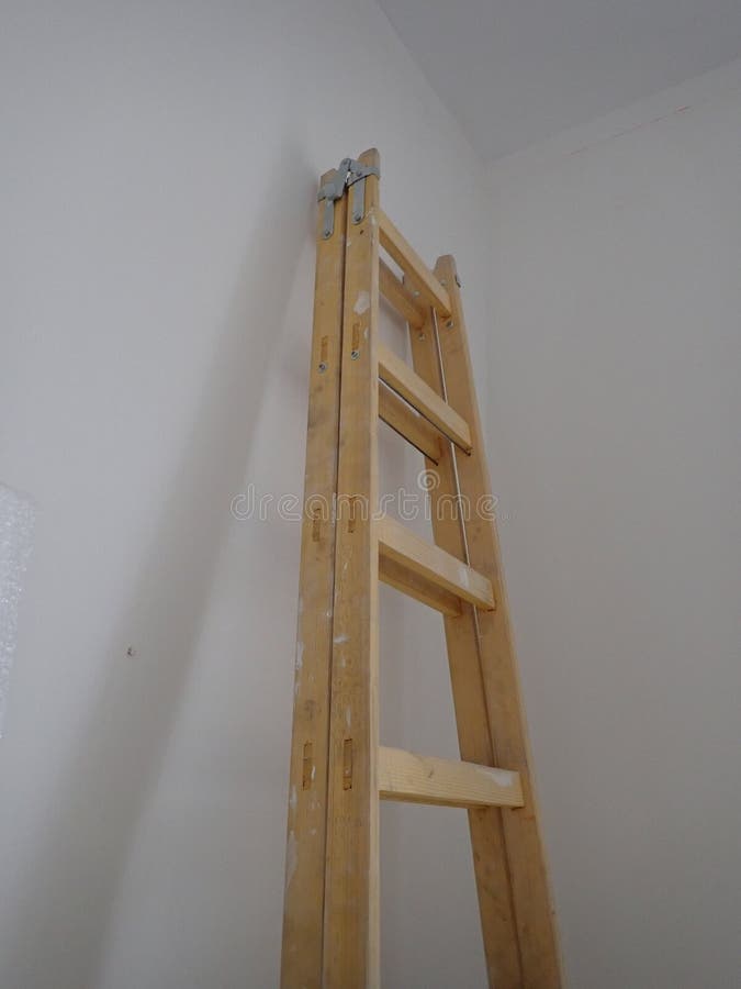 Old Wooden Ladder on a Building Site Stock Image - Image of home ...
