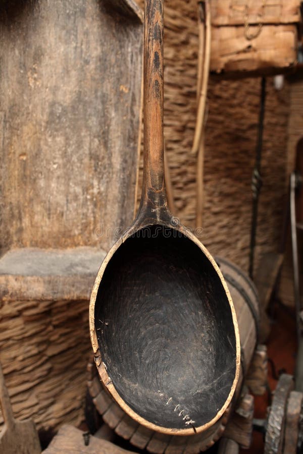 Old wooden ladle stock image. Image of rural, obsolete - 51434819