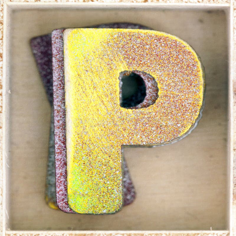 Old Wooden Letter P in a Box Stock Photo - Image of letters, square ...