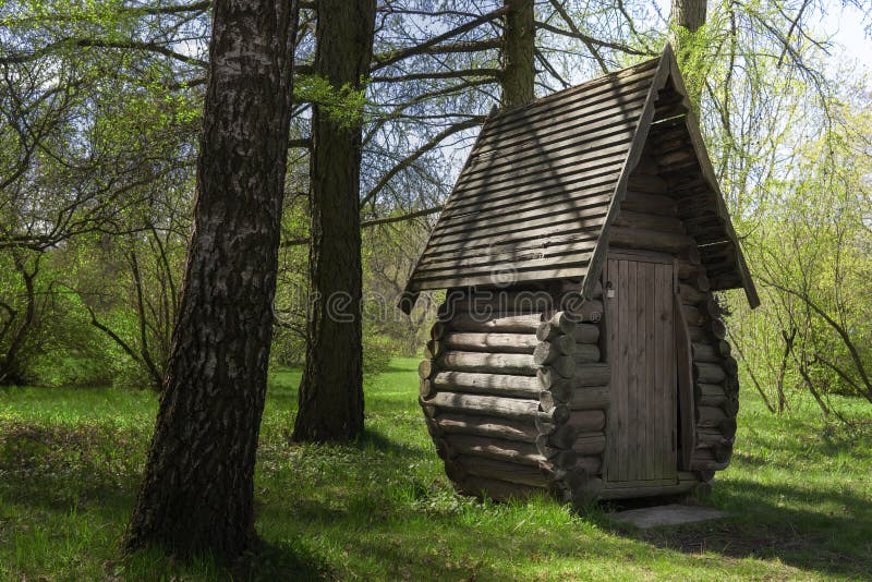 Old Wooden Little House in the Forest Stock Image - Image of building ...