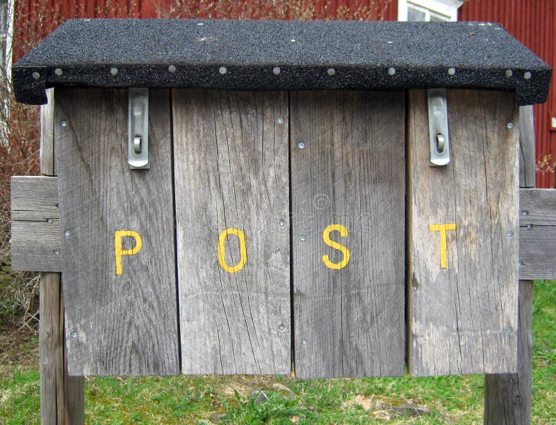 Old wooden mailbox stock image. Image of cracked, finland - 71173427