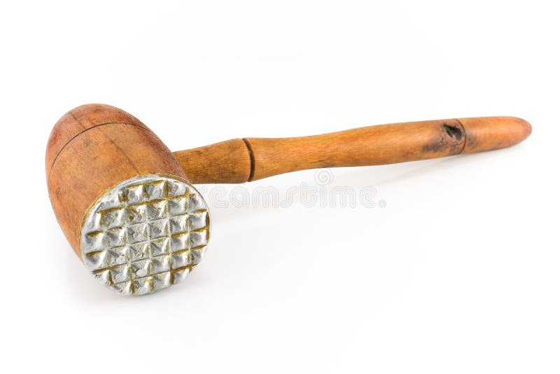 Old wooden meat tenderizer stock image. Image of beef - 25103673