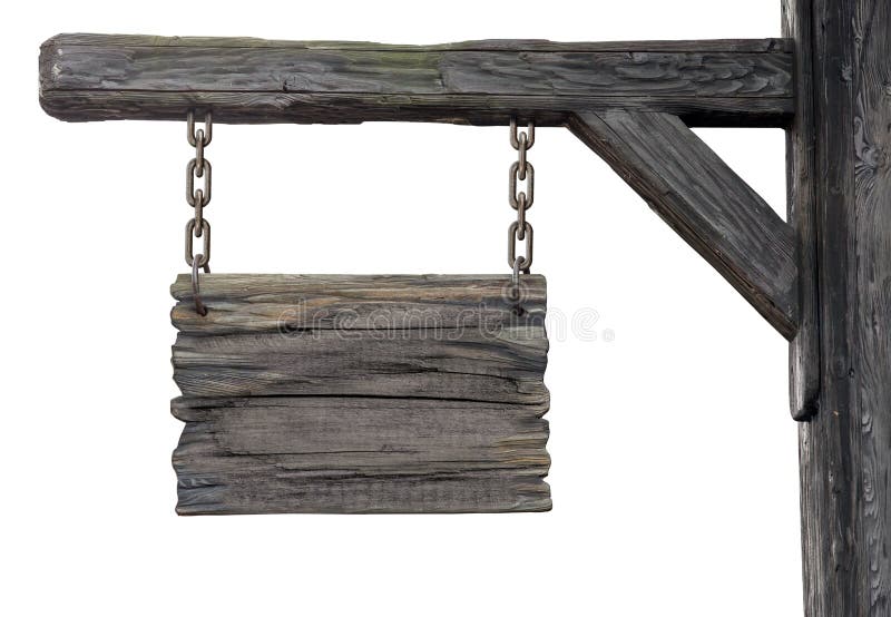 Old Wooden Medieval Tavern Signboard Isolated Stock Image - Image of ...