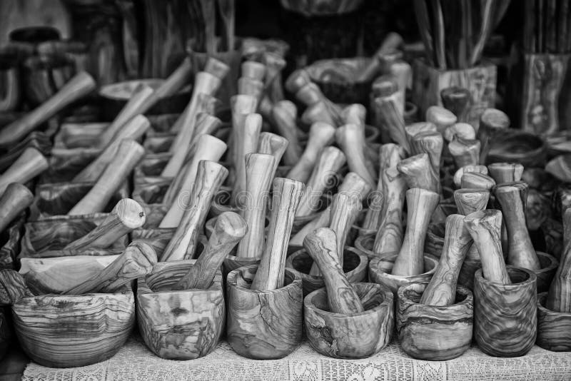 Old wooden mortar stock image. Image of collection, culinary - 178516799