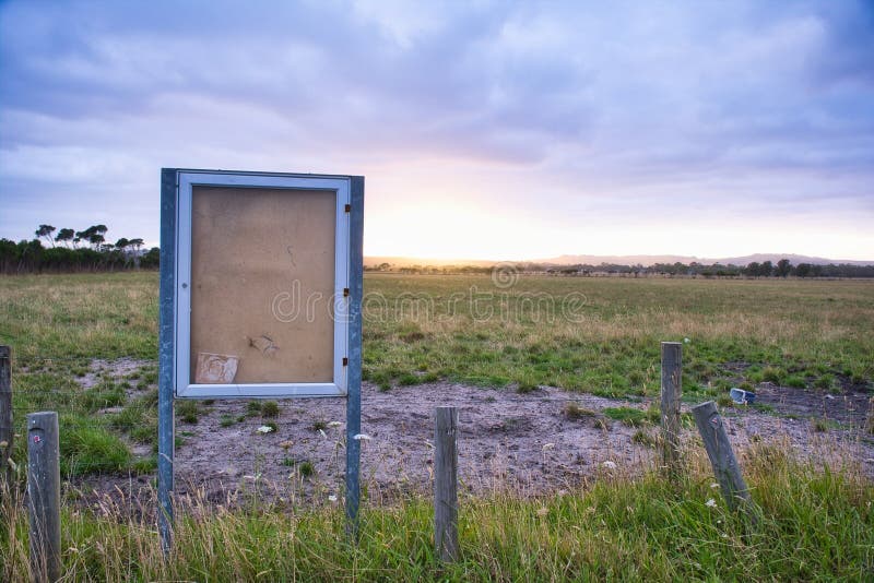 Old Wooden Notice Board in a Field Stock Image - Image of natural ...