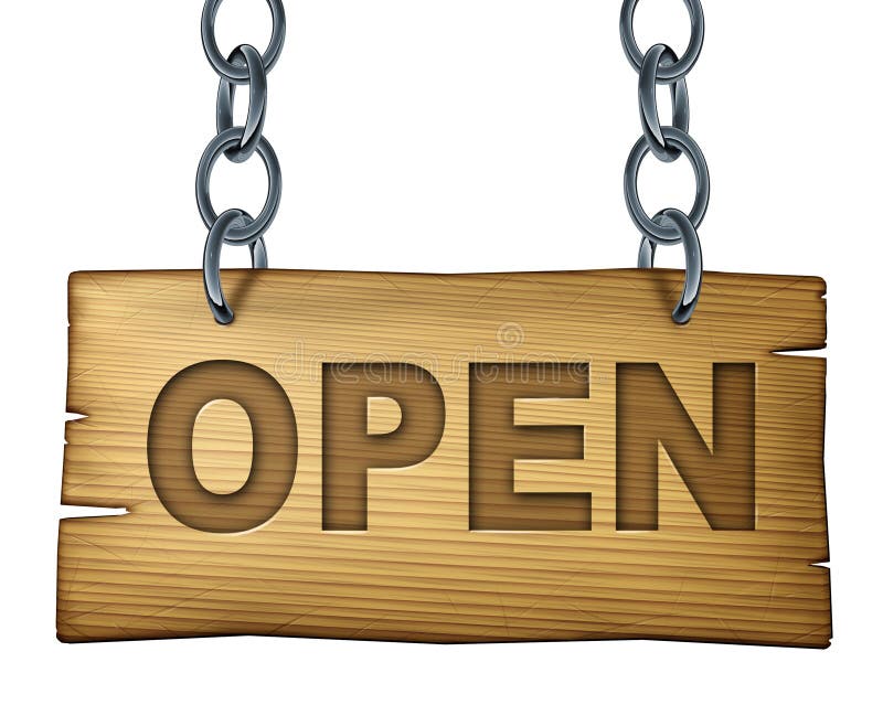 Old Wooden Open Sign stock illustration. Illustration of empty - 23635274