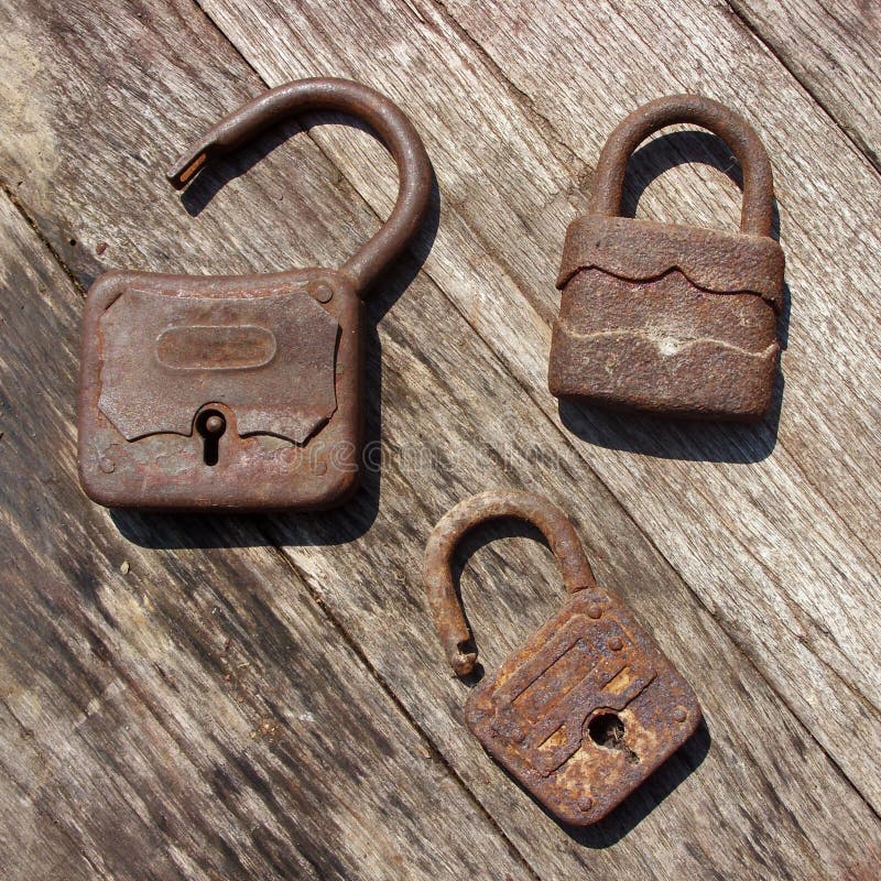 Old wooden padlocks stock image. Image of open, lock - 45841025