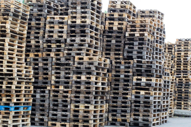 Old wooden pallets stock image. Image of equipment, industry - 79674655