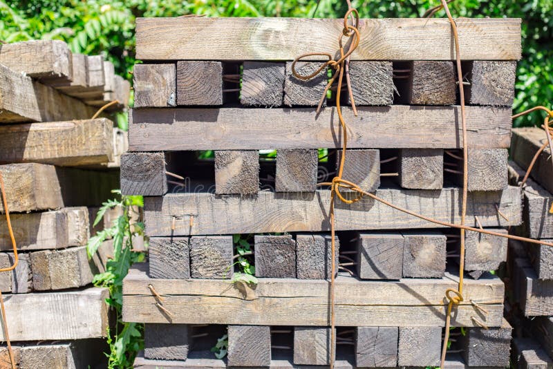 Old Wooden Pallets. Stacks of Wooden Pallets Stock Image - Image of ...