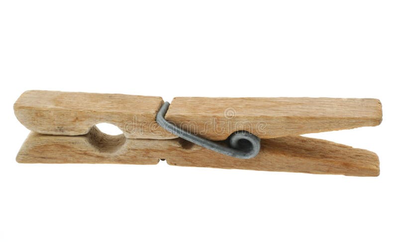 Old wooden peg on white stock image. Image of grasp, closeup - 733973
