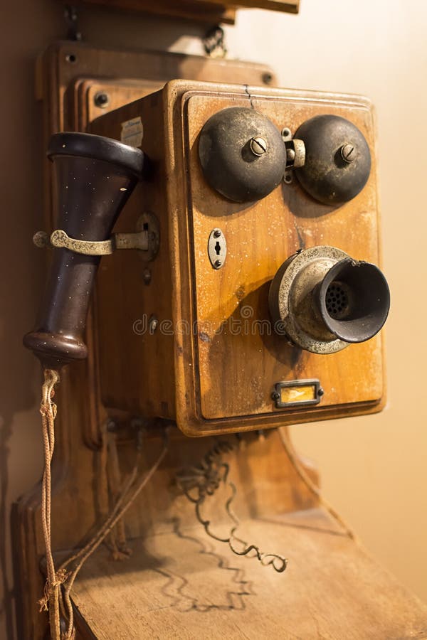 Old Wooden Phone stock photo. Image of handle, communications - 10784672