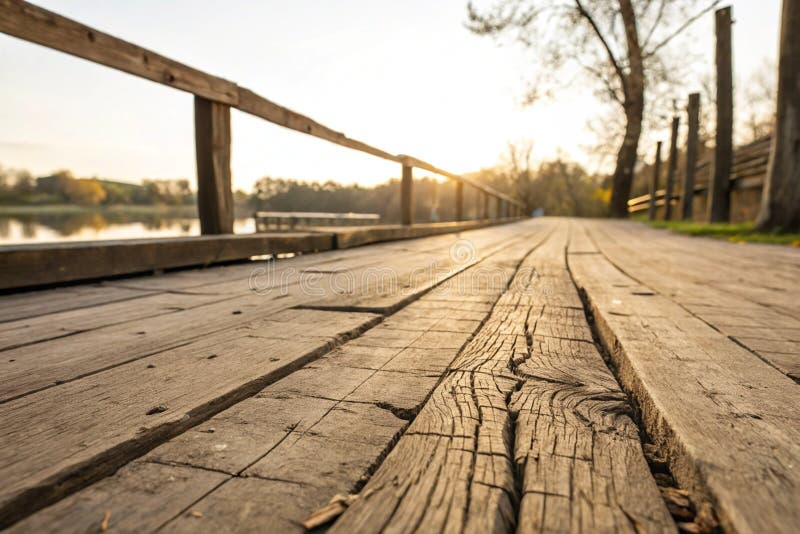 Old Wooden Platform with Cracks and Texture Stock Illustration ...