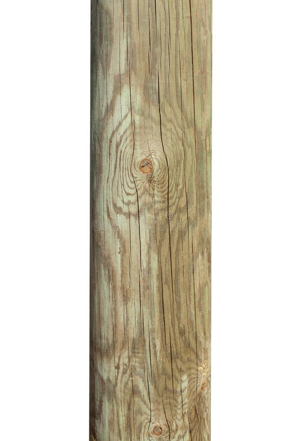 Old Wooden Post Isolated on White Stock Image - Image of signal ...