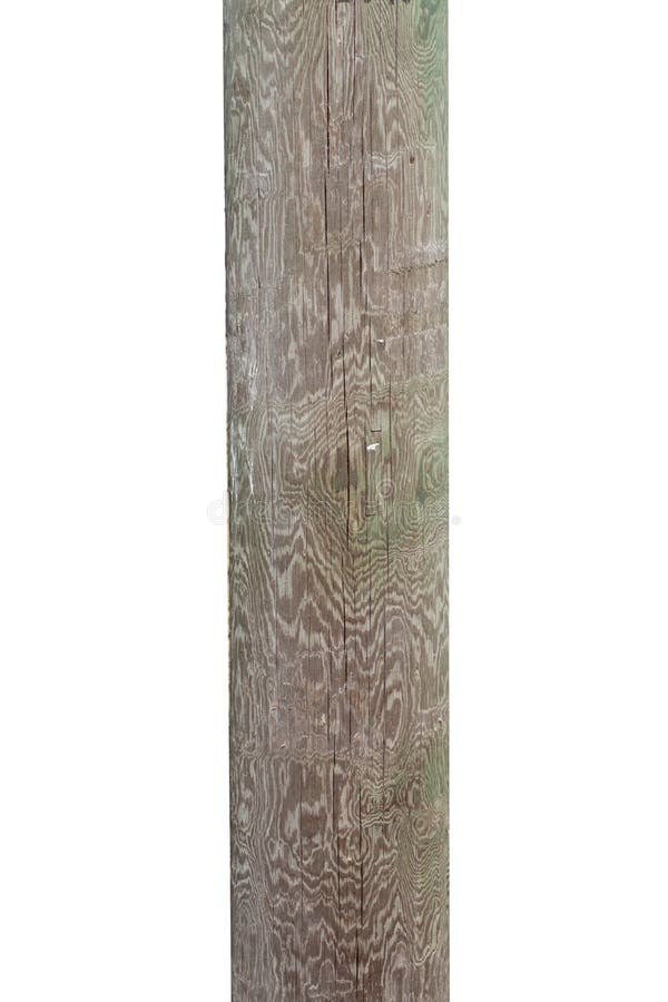 Old Wooden Post Isolated on White Stock Image - Image of signal ...