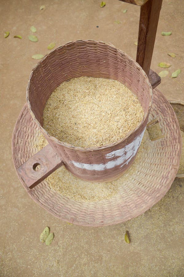 Old Wooden Rice Milling Machine Stock Image - Image of agriculture ...