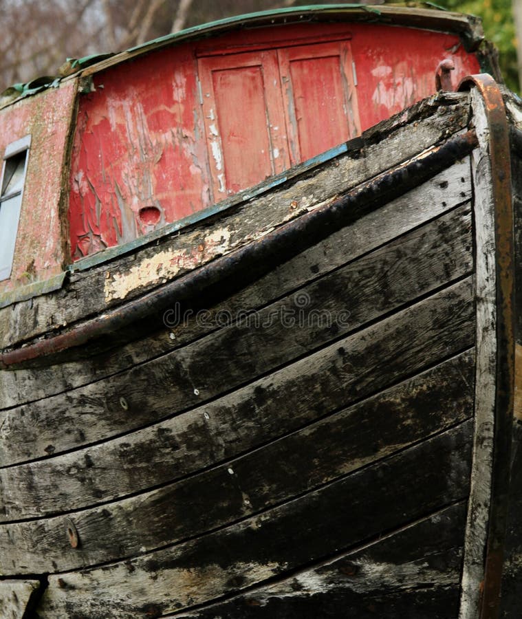 Old wooden river barge stock image. Image of restoration - 45509751