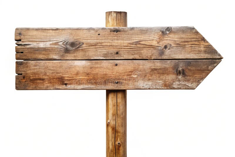 Old Wooden Road Sign Isolated on White Stock Illustration ...