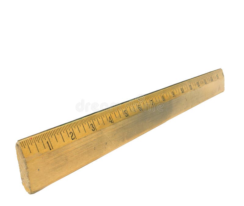 Old Wooden Ruler Isolated on White Stock Photo - Image of long, white ...