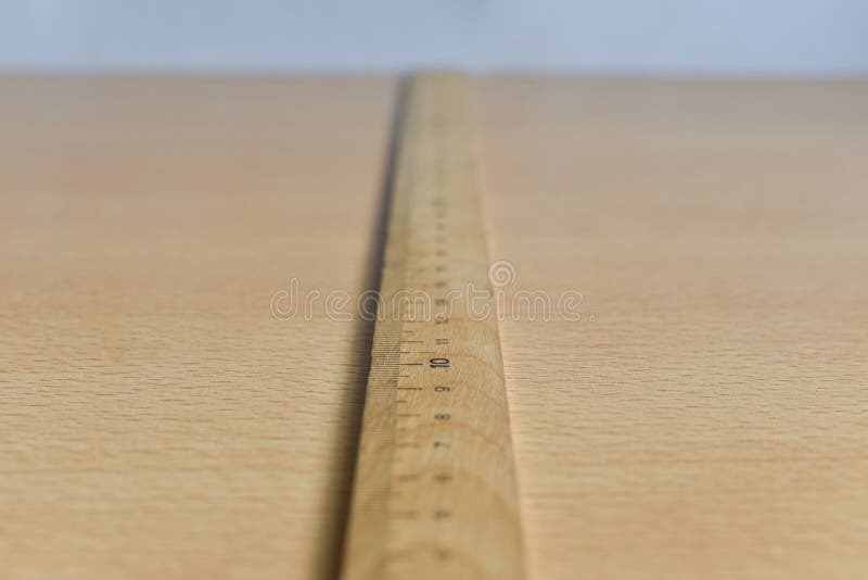 Old Wooden Ruler on the Table Stock Image - Image of design, tool ...