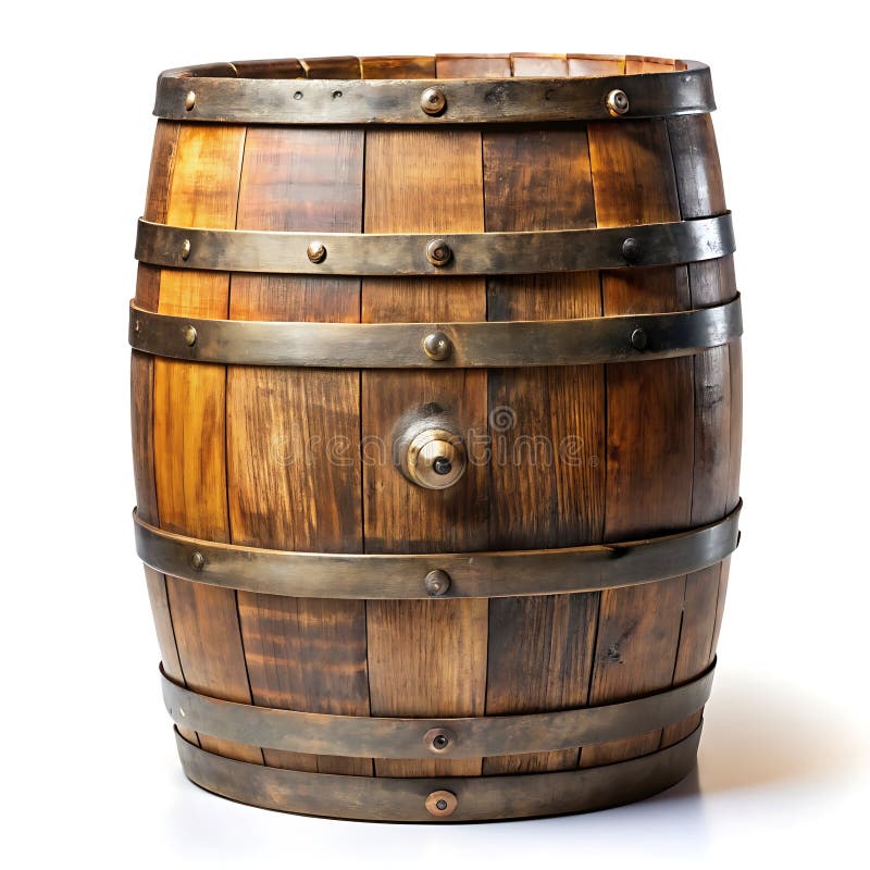 Old Wooden Rum Keg Isolated on White Background Stock Illustration ...