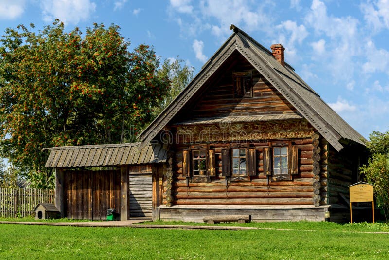 Old Wooden Rustic House a Sunny Summer Day Stock Image - Image of view ...