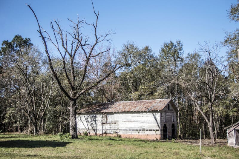 Old Wooden Rustic Style Barn in Rural Georgia Side Corner Stock Photo ...