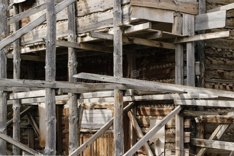 Wooden Scaffolding for Construction Site Stock Image - Image of ...