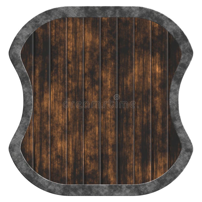 Old wooden shield banner stock illustration. Illustration of baulk ...