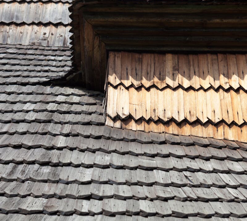 Old wooden shingle roof stock image. Image of exterior - 65289909
