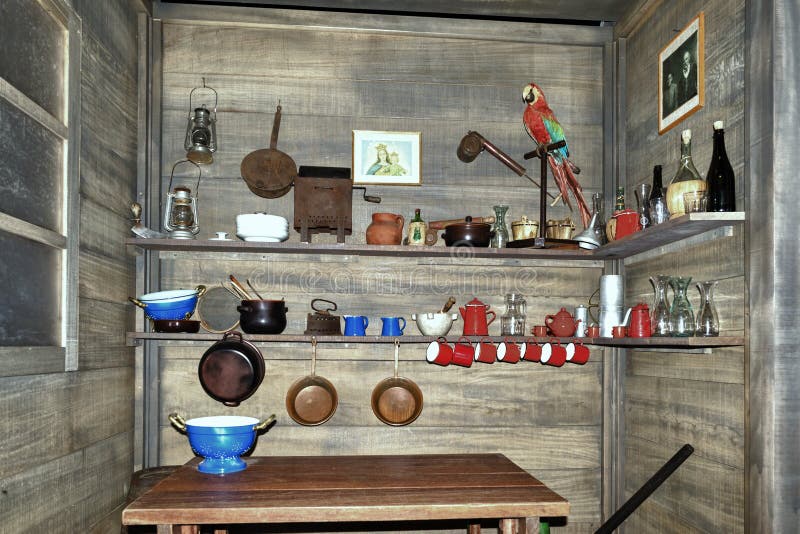 Old Fashioned Pantry Cupboard Stock Image - Image of shelf, kitchen ...