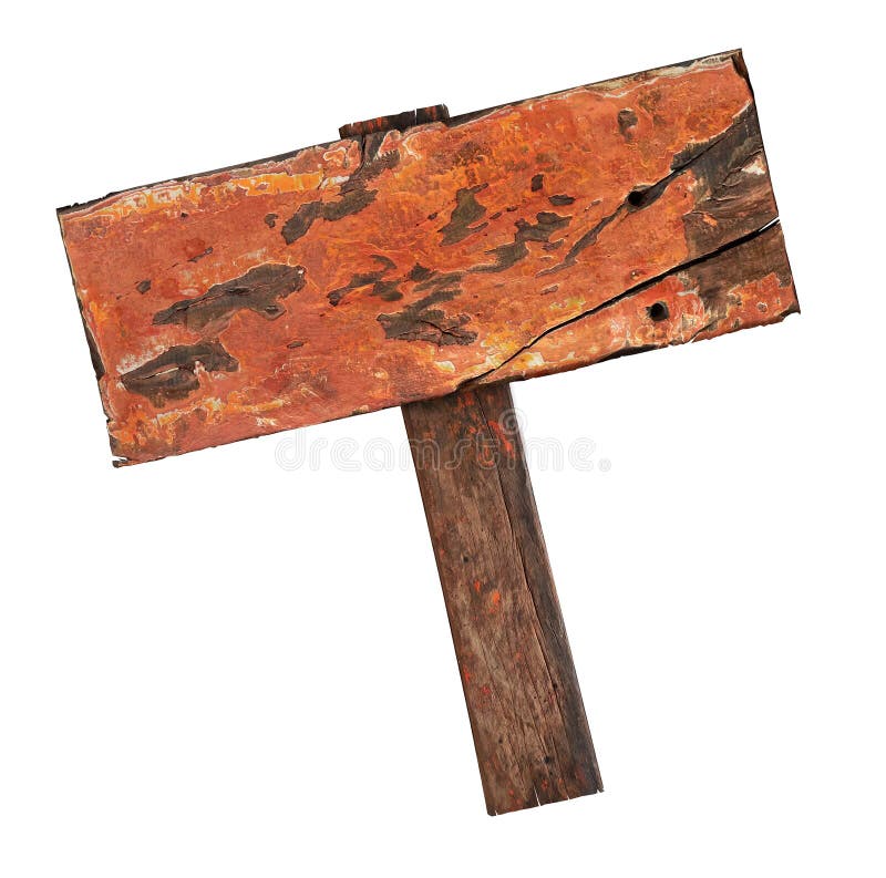 Old Wood Sign Board Isolated Stock Photo - Image of surface, white ...