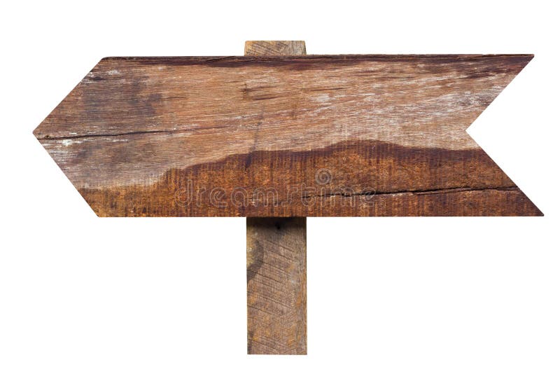 Old Wooden Sign Isolated On White Background. Stock Images - Image ...