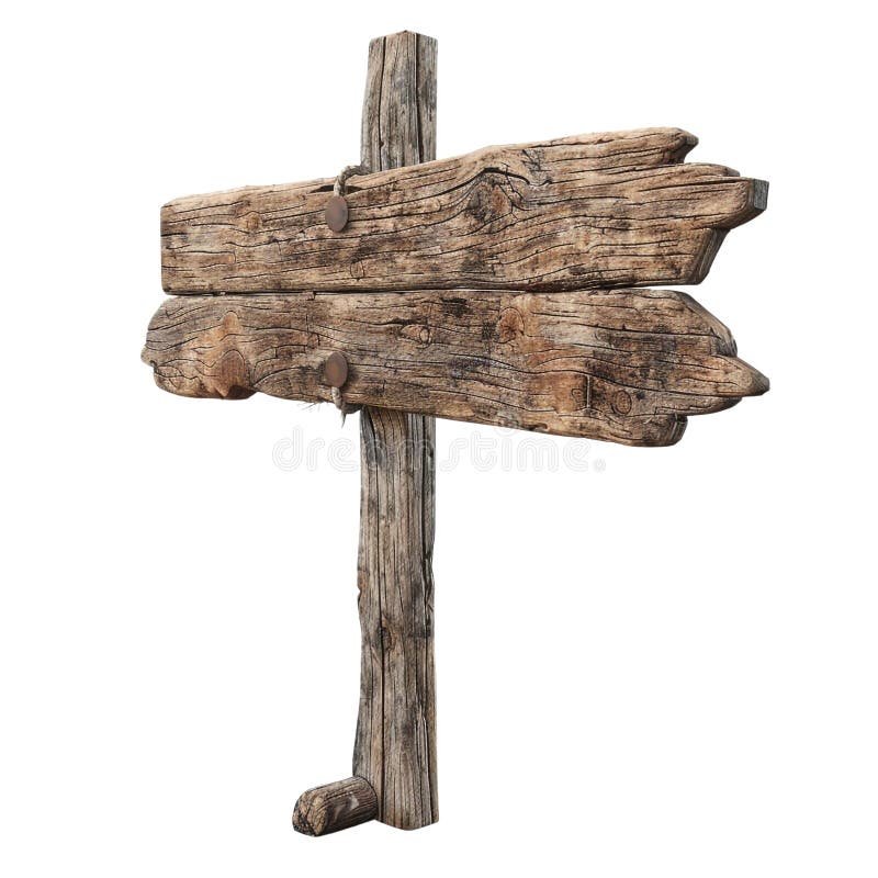 Old Wooden Signpost Isolated on White Background Stock Photo ...
